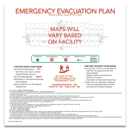 Dorm Room Evacuation Maps | MultiHousingSigns.com