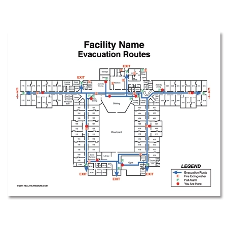 Dorm Room Evacuation Maps | MultiHousingSigns.com