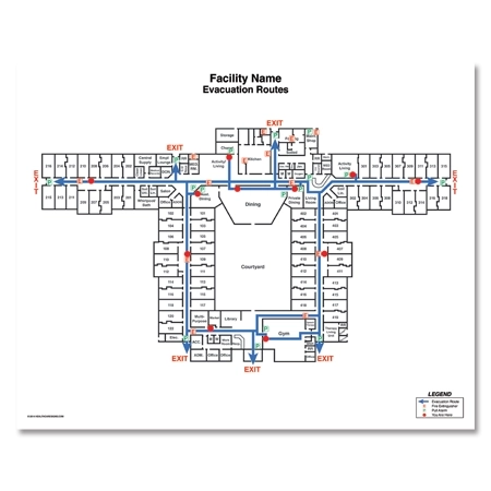 Dorm Room Evacuation Maps | MultiHousingSigns.com