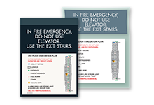 Elevator Evacuation Plans | MultiHousingSigns.com